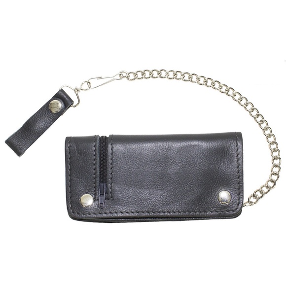 Accessories | Bifold Long Wallet With Pants Chaingenuine Leather | Poshmark